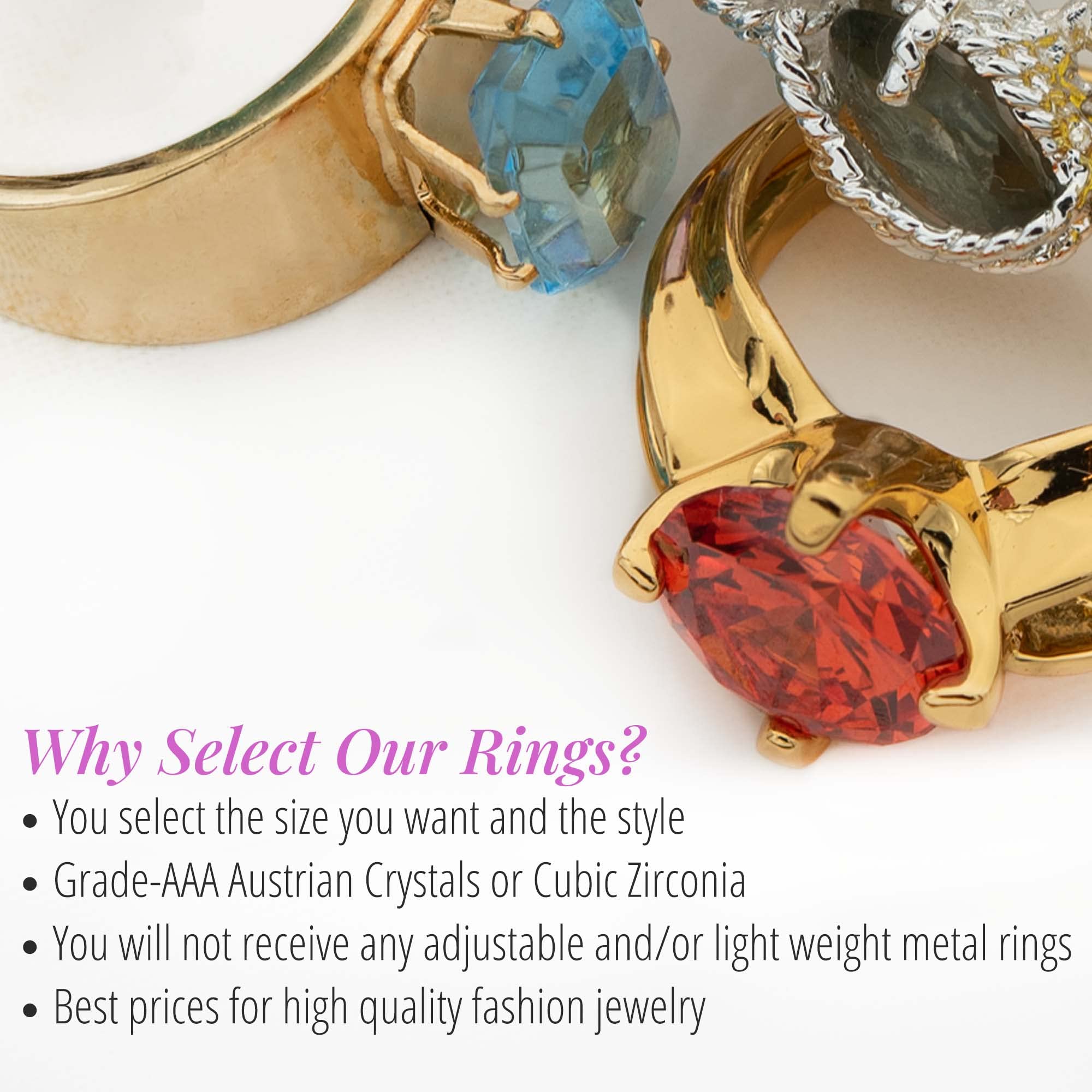 LookLove 25 Pcs Womans Ring Gold And Silver Single Size Bulk Variety Pack Womens Rings Set (Mixed Silver And Gold, 8)
