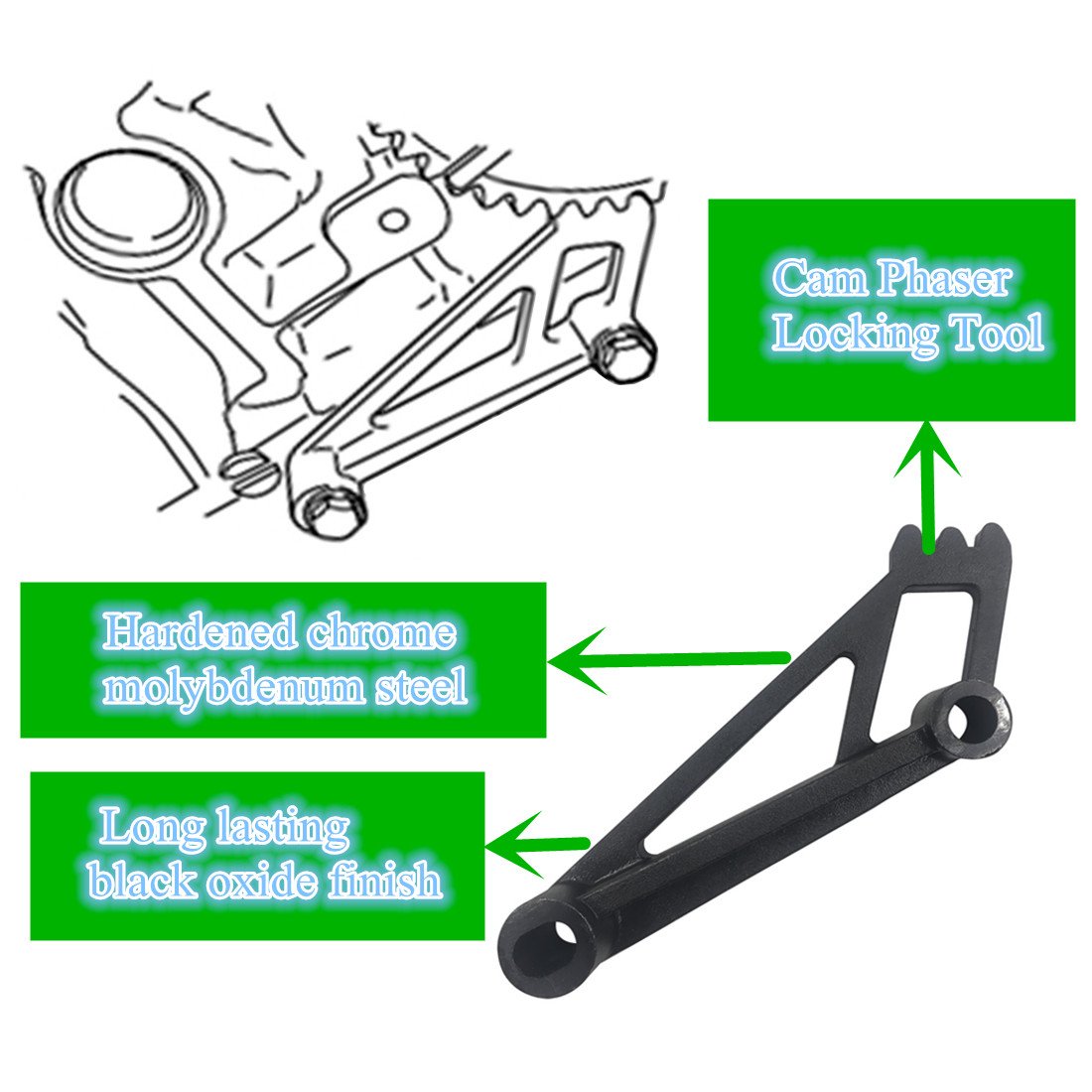 iFJF Cam Phaser Locking Tool and Timing Chain Locking Wedge Tool Cam Tool Complete Set Replacement for 4.6L/5.4L/6.8L 3V Engine Mercury 2005-2014 5.4L 4.6L 3V Engines Navigator Mustang F150