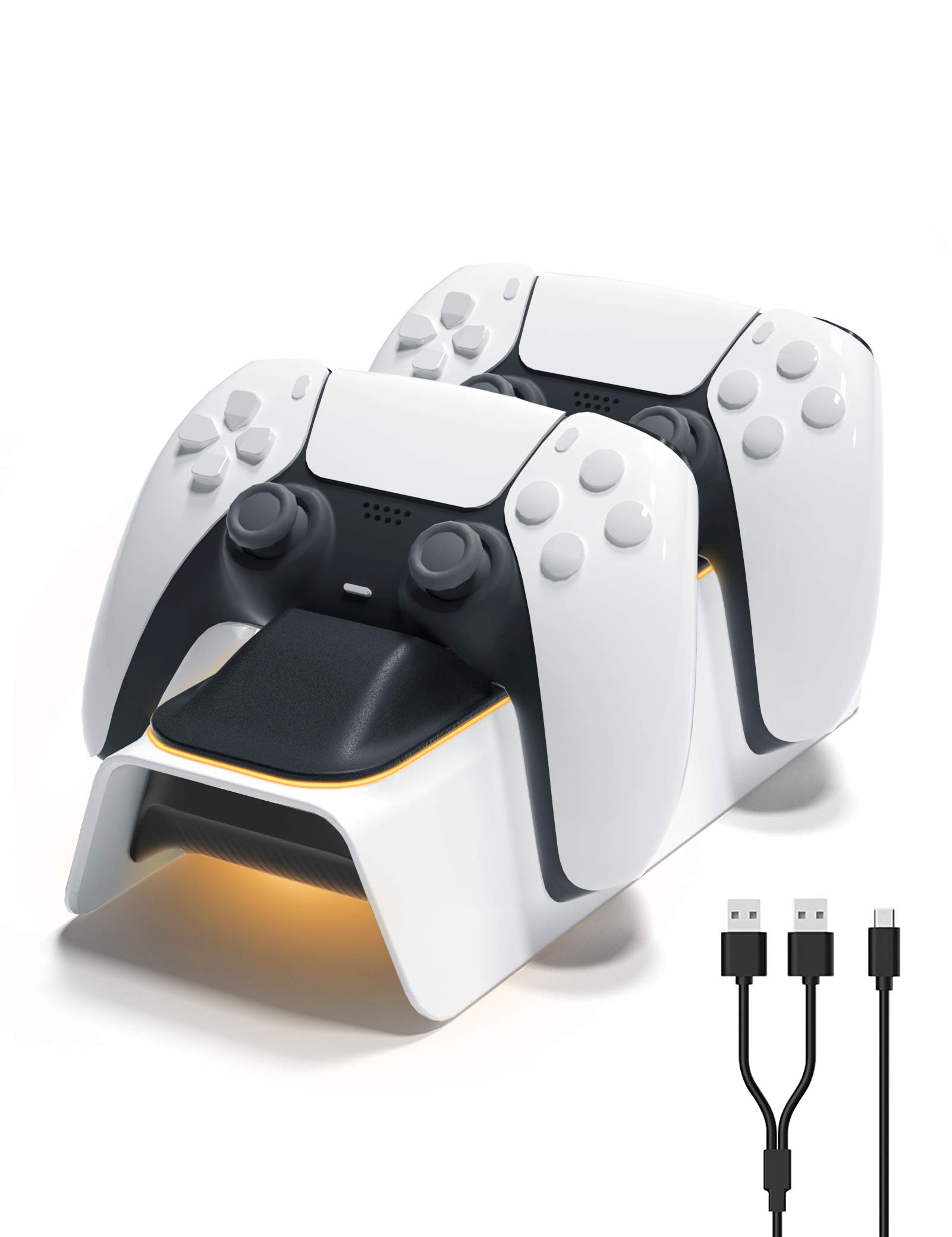 Kasmotion PS5 Controller Charger Station, High Speed Fast Charging Dock Holder Stand with LED Indicator Compatible for PlayStation 5 DualSense Controller