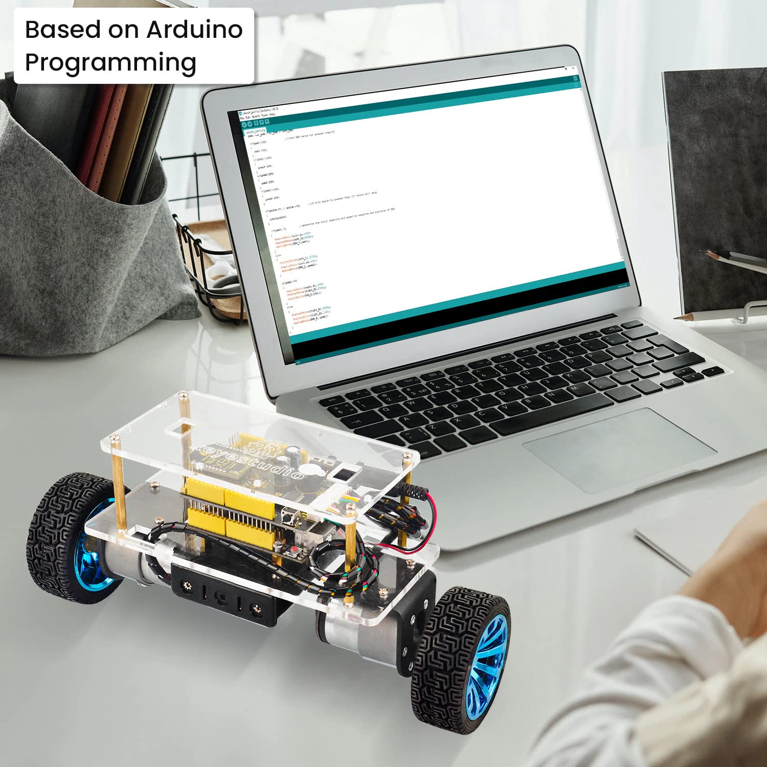 KEYESTUDIO Self-Balancing Robot Car Kit for Arduino DIY Project, Wireless Bluetooth Control, Strong DC Motors, Robotics and Electronics STEM Smart Car Kit for Adults to Build