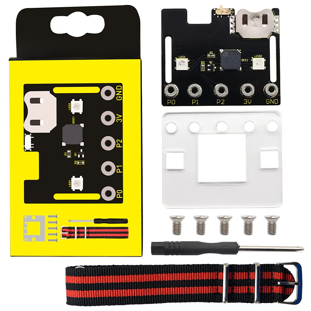 KEYESTUDIO Smart Watch Starter Kit for BBC Micro:bit V1 V2 Coding DIY for Beginners Kids (Without Microbit)