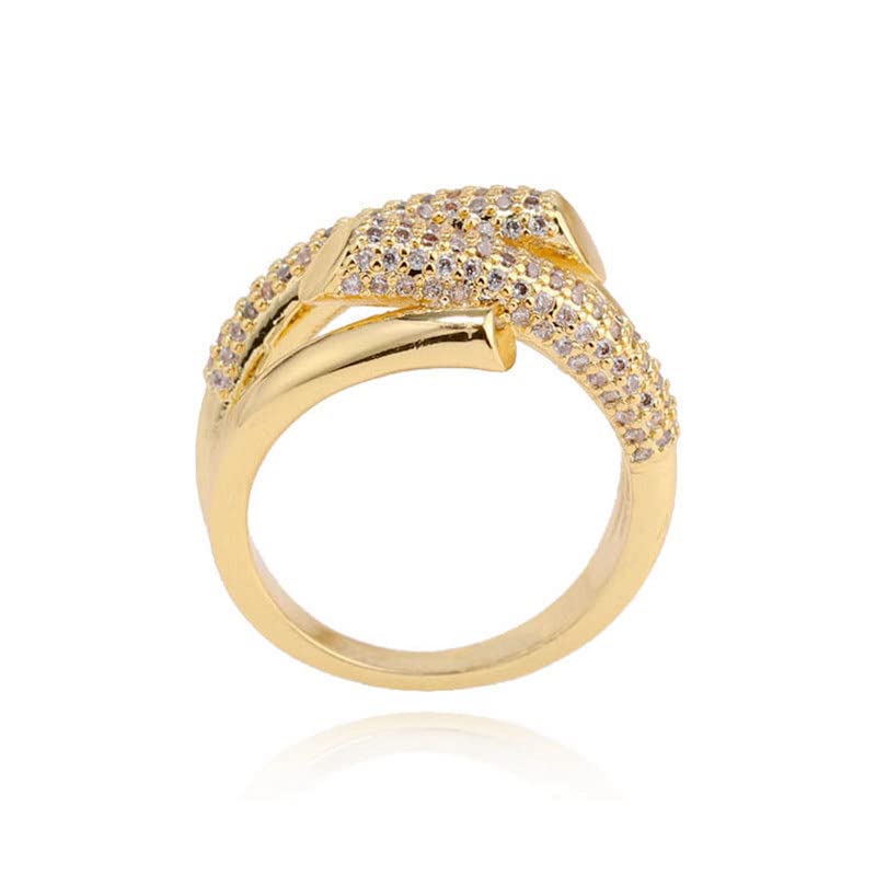 LZSLZS Women's Jewelry Copper Gold Plated Geometric Zircon Rings Delicate Jewelry