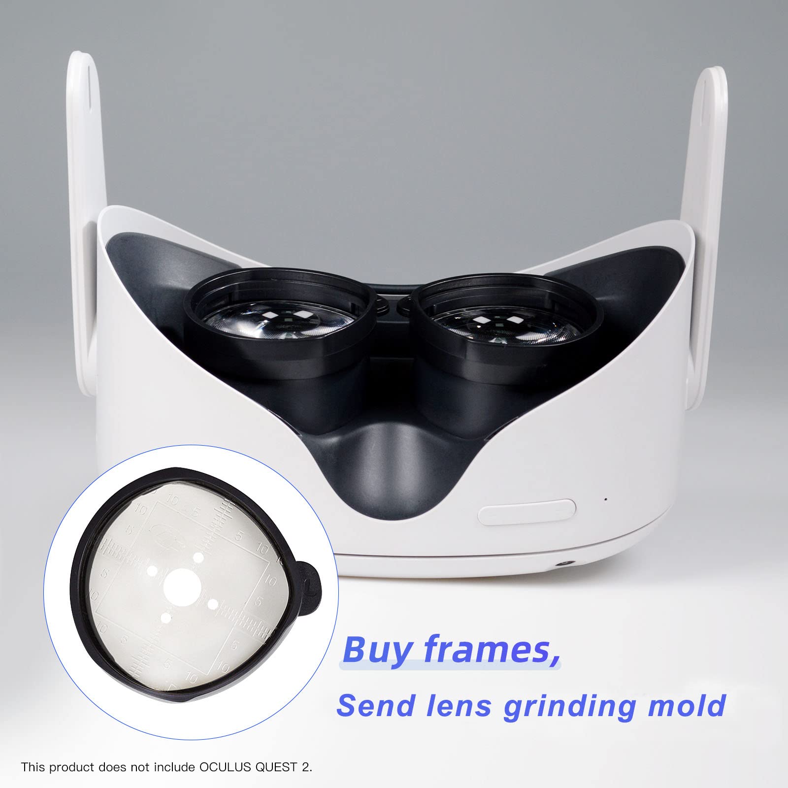 Oculus Quest 2 Myopia Glass Frame (1 Set), Eyes Protective Glasses Accessories Set for Quest 2,Easy to Install(with Lens Polishing Mold)