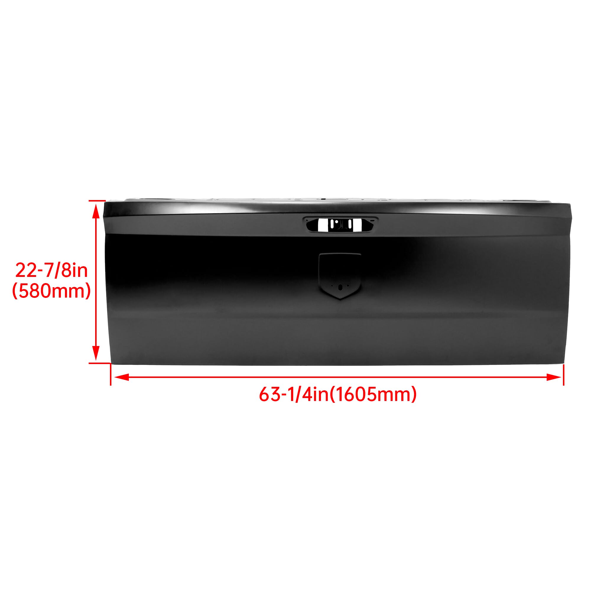 Kojem Rear Tailgate Shell Compatible with 2010-2022 Ram 1500 2500 3500 Pickup Truck Replacement for CH1900129 Tail Gate Black Primed Steel, LYAM-361-Z2