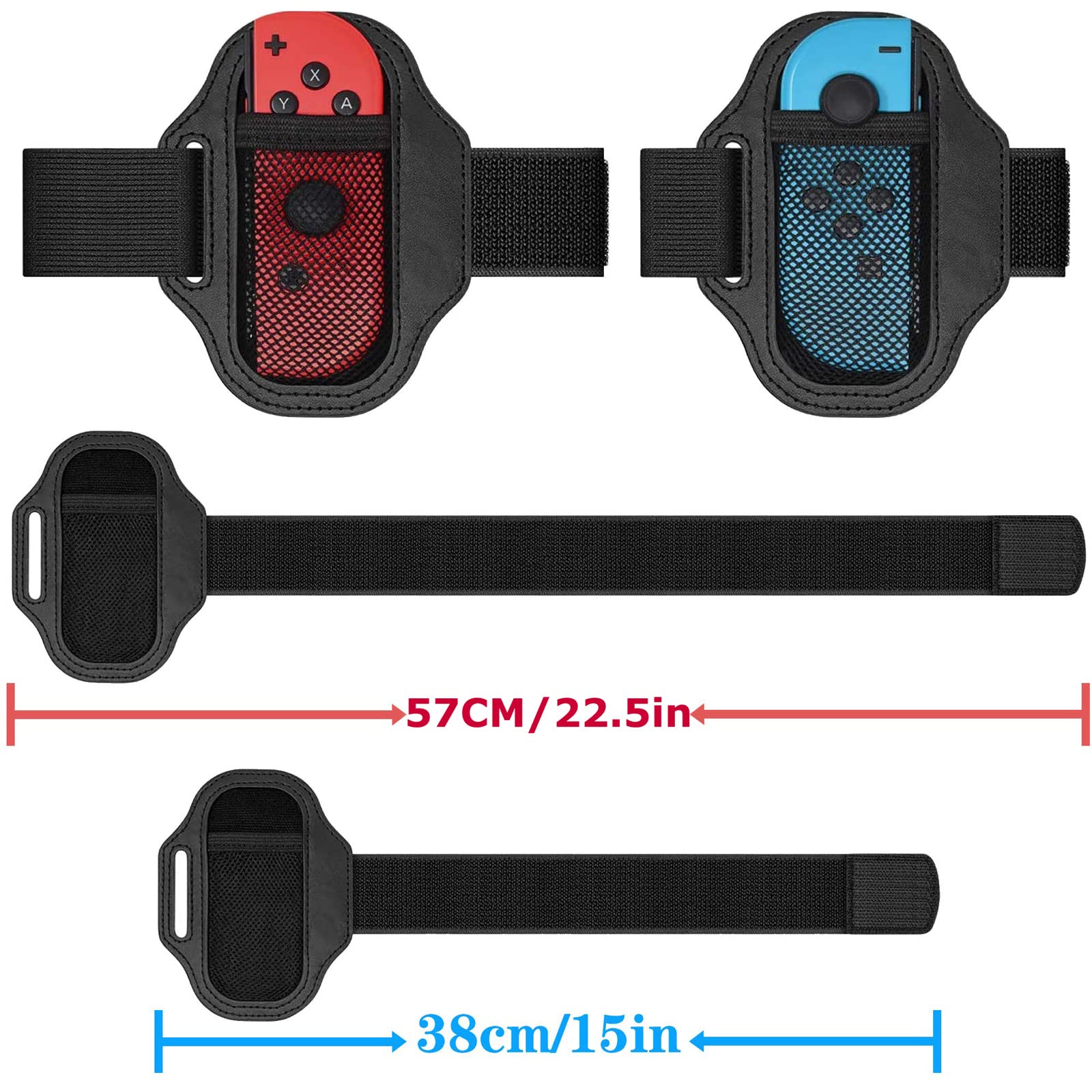Leg Strap Compatible with Nintendo Switch Sports Play Soccer/Switch Ring Fit Adventure, for Joy Cons Switch Oled Model Controller Game Accessories,Adjustable Elastic Strap,Two Size for Adults & Children