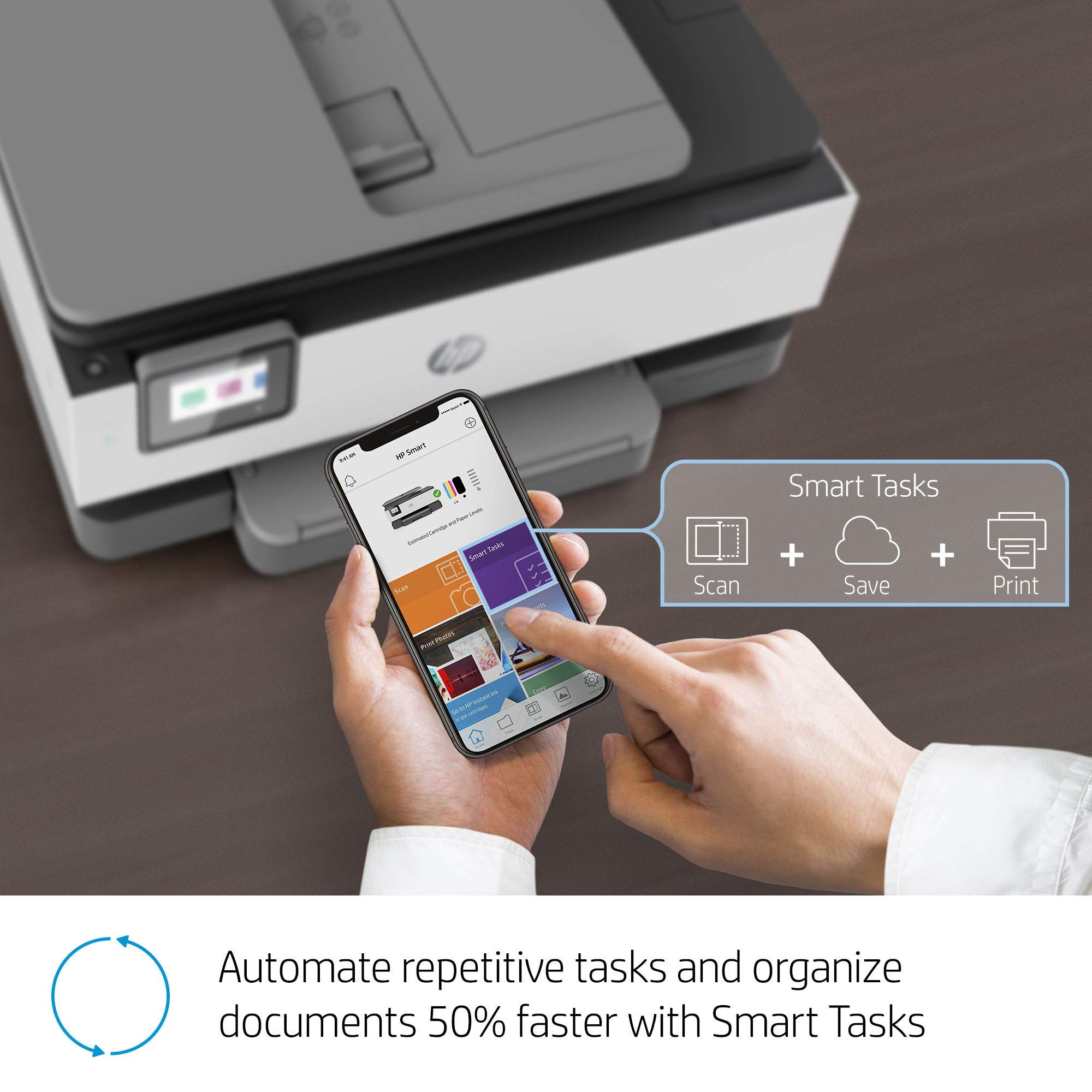 HP OfficeJet Pro 8035 All-in-One Wireless Printer – Smart Tasks for Home Office Productivity – Basalt (5LJ23A) (Renewed)