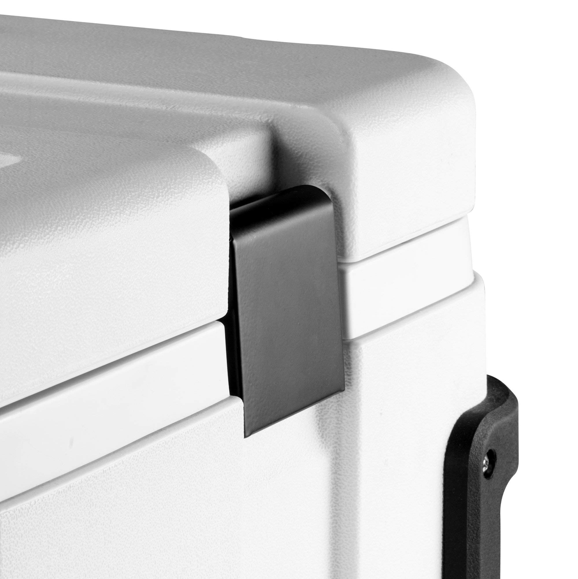 Igloo Leeward 50 Quart Marine Grade Lockable Insulated Fishing Ice Chest Cooler with Cutting Board, Fish Ruler, and Tie-Down Points, White, 00048491