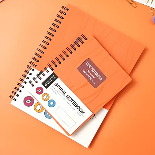 Yoment Spiral Notebook 6'' x 8'' Wide Ruled 5 Subject Notebooks with Dividers Tabs for Work Wide Ruled 240 Pages Lined Journal Multi Subject Notebook for Note Taking, Back to School, Gifts, Orange