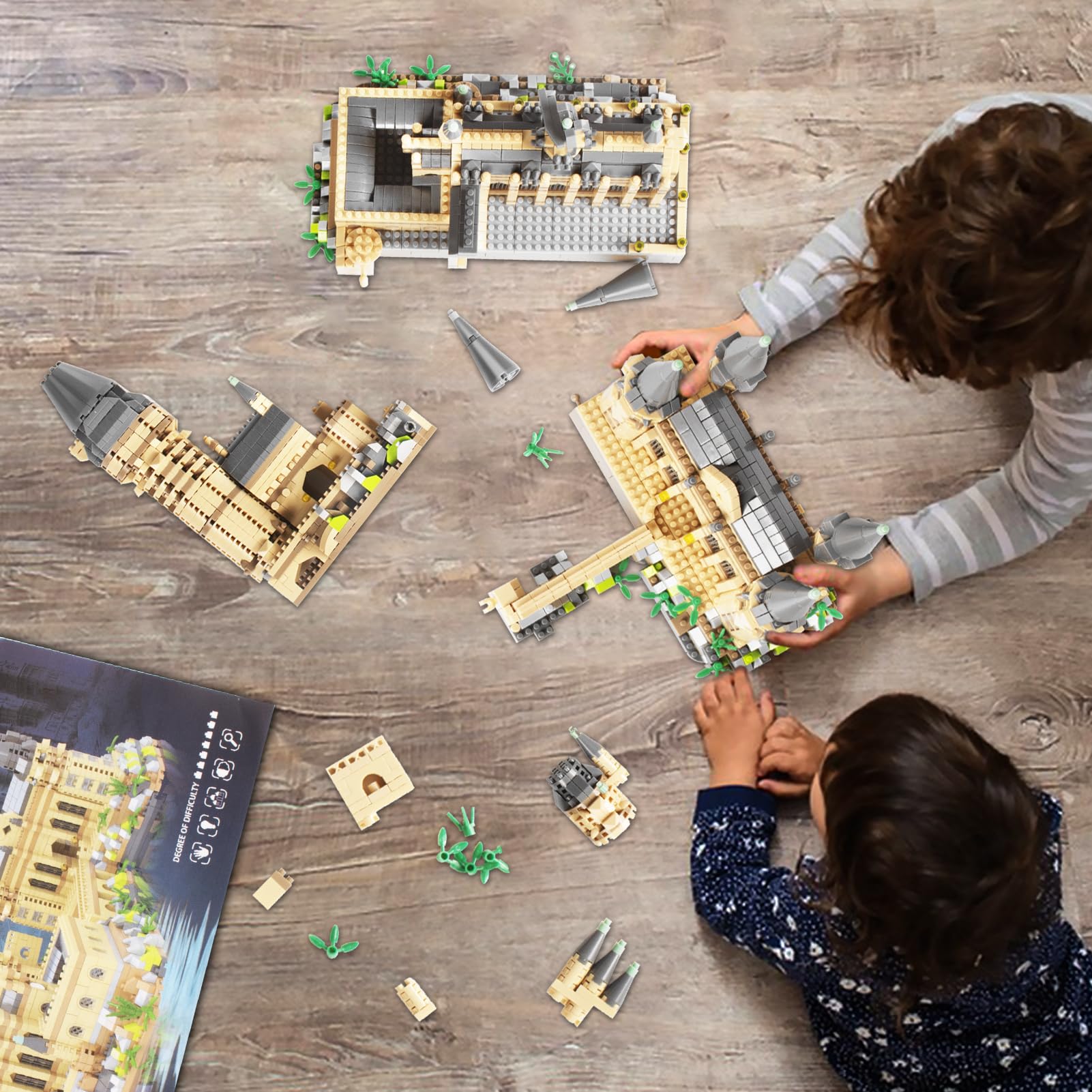HSONLINE Magic Castle Building Block Sets, STEM Architecture Micro Building Sets for Adults, Magic School with Rector Office Building Toy Collectible Model Kit for Boys Girls Adult