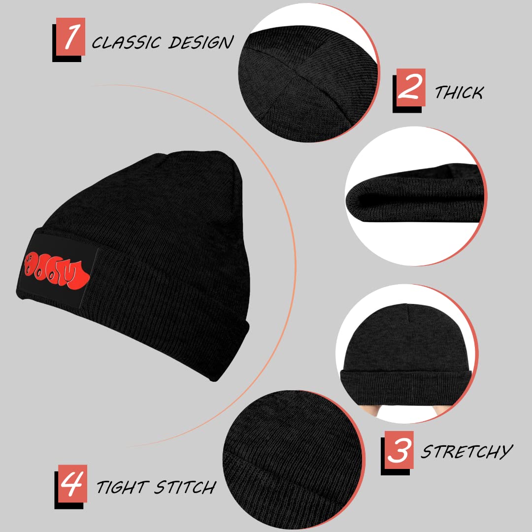 MF Doom Beanie Hat Warm Knit Beanies for Mens Womens Winter Hats Adult Caps Black