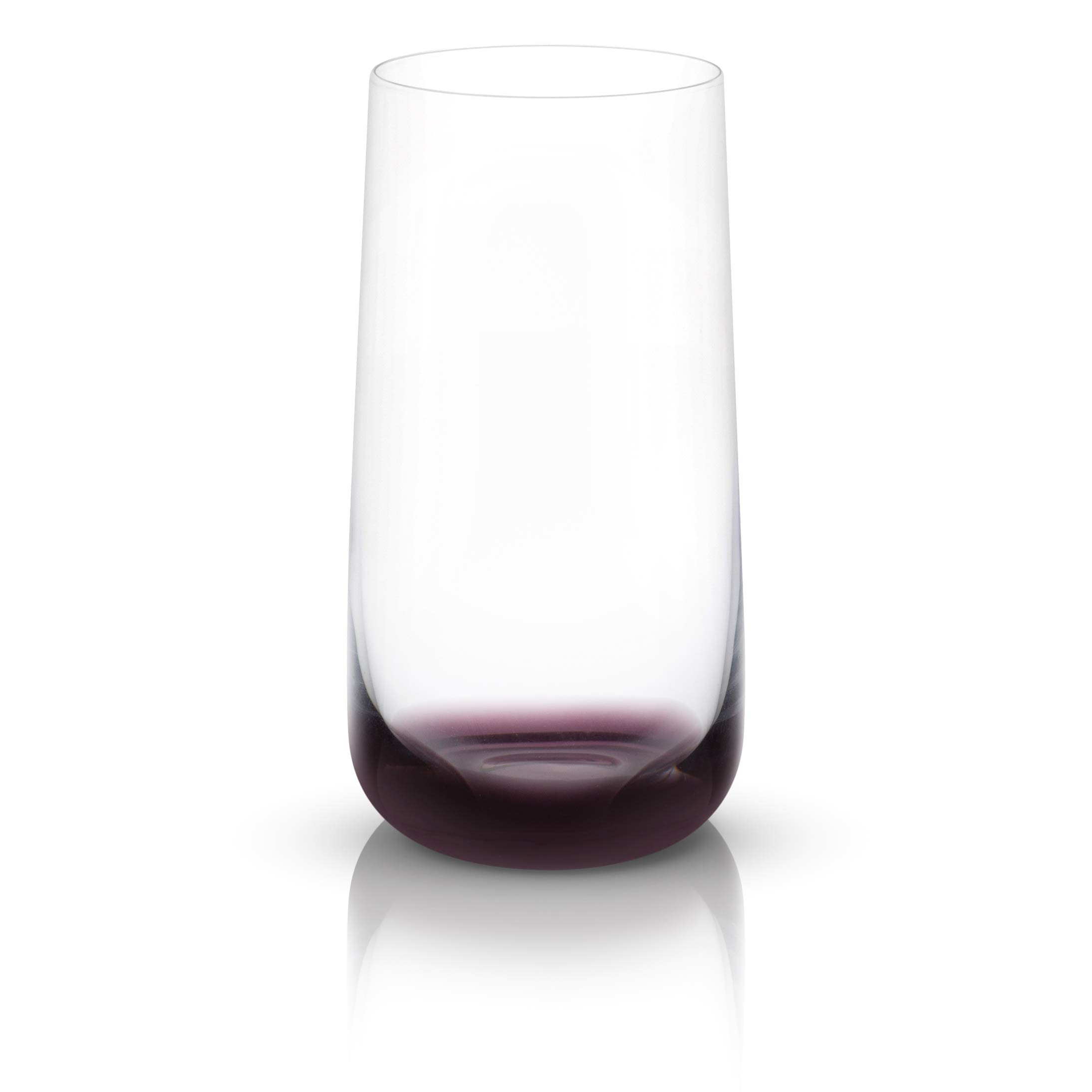 JoyJolt Black Swan Highball Glasses, Premium Crystal Glassware, 18.2 Oz Capacity, Set Of 4