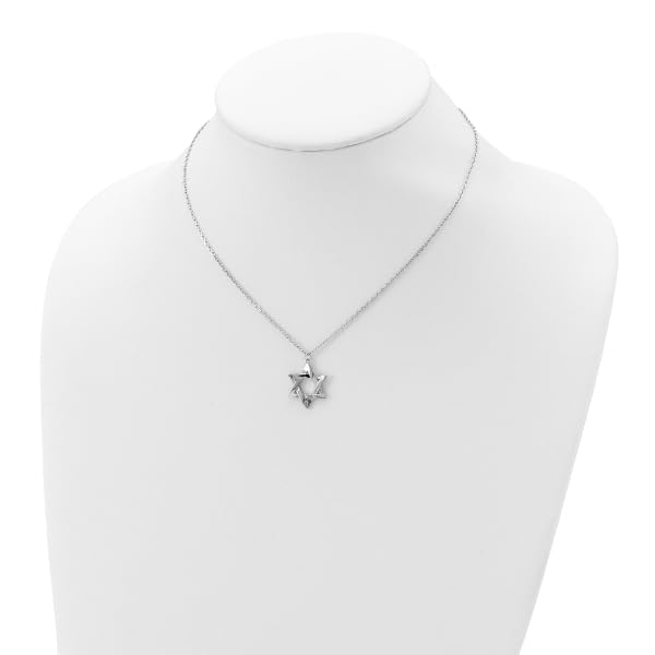 IceCarats 925 Sterling Silver Star of David Jewish Magen Necklace 16.5 inch Chain