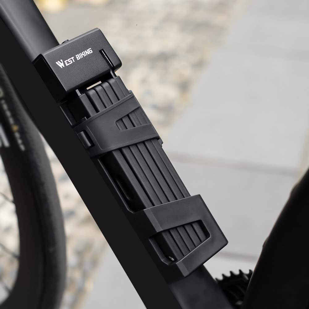 MengK Folding Bicycle Lock Anti Theft Safety Steel Chains Lock for E Bike Bicycle Motorcycle Cycling Equipment