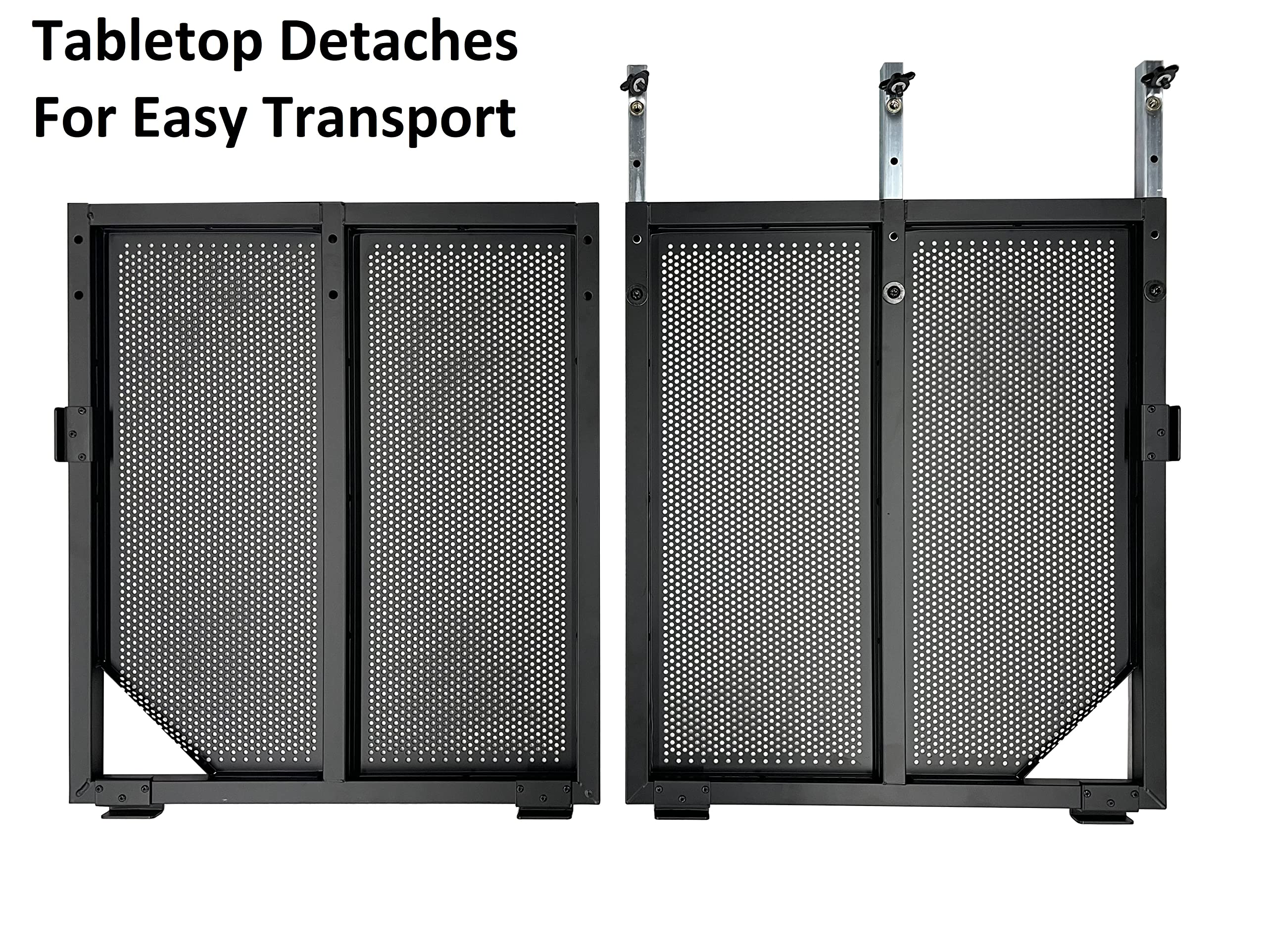 Jumbo 53" Wide DJ Event Facade White/Black Scrim Booth Two Top Corner Table Tops 23"x53" Table! Padded Carrying Case! All Aluminum Build!