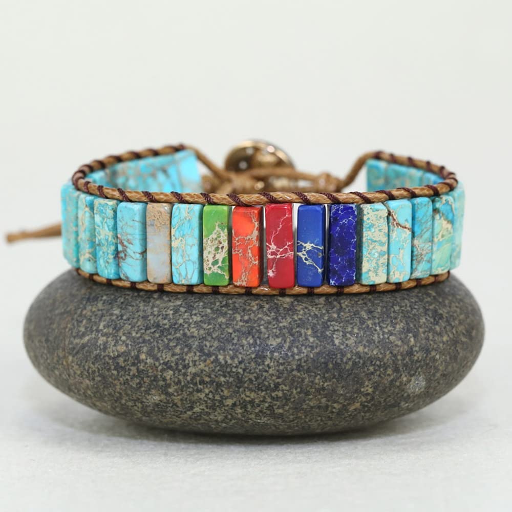 NA Handmade Chakra Turquoise Boho Wrap Bracelet