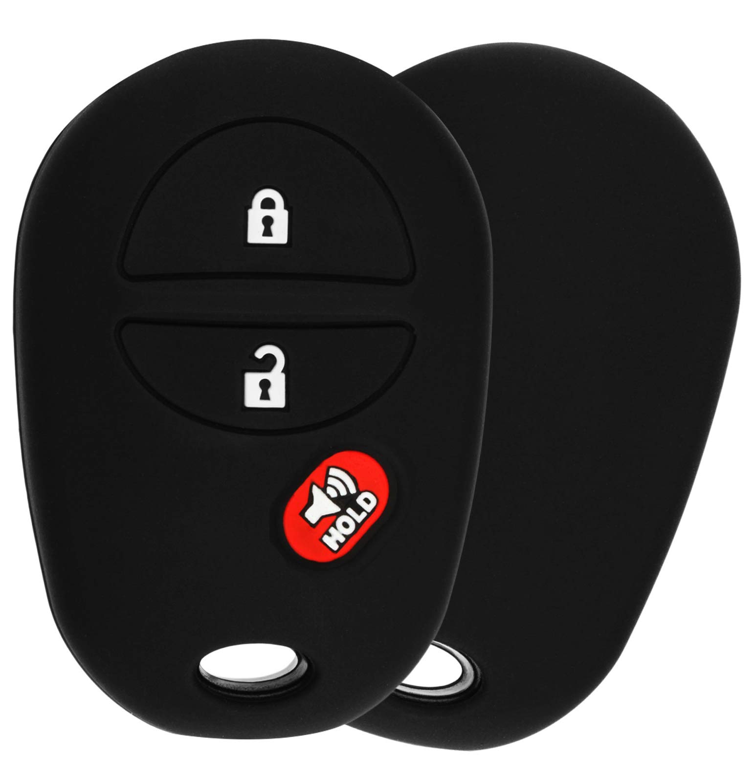 KeyGuardz Keyless Entry Remote Car Key Fob Outer Shell Cover Soft Rubber Case for Toyota Tacoma Tundra Highlander GQ43VT20T
