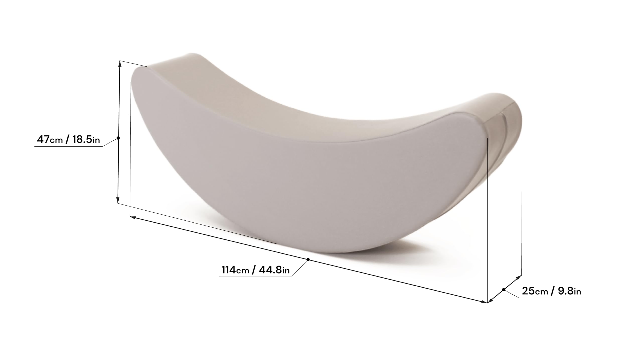 IGLU Soft Play Rocker Banana Shape Large Rocking Horse Hobby Toy for Kids Age 1-7 Montessori Open Ended Play (Grey)