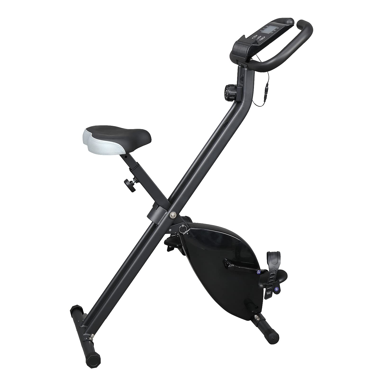 MengK Home Folding Exercise Bike Black