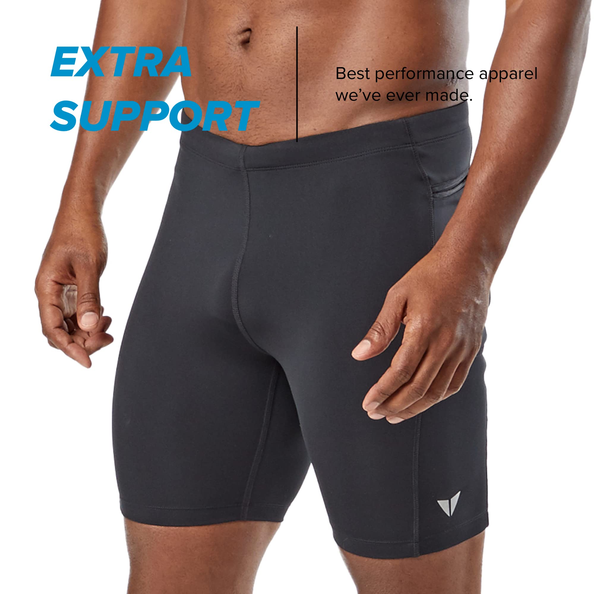 KORSA Recharge Compression 7" Short 2.0 for Men with Pockets | Moisture Wicking | for Running, Workout, Athletic & Gym | Black, Large