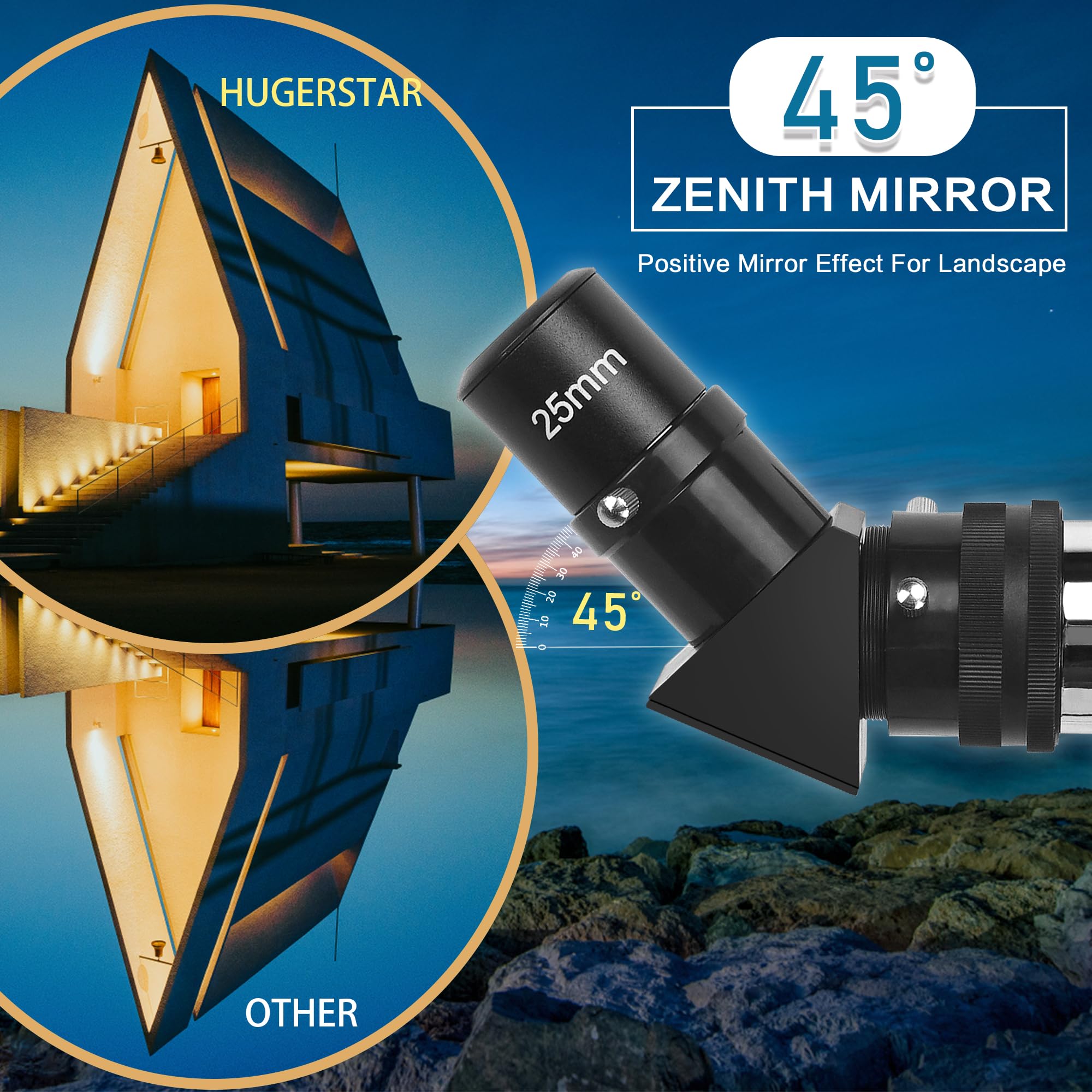 HUGERSTAR Telescope, 90mm Telescopes for Adults Astronomy & Kids & Beginners, 800mm Refracting Telescope Fully Multi-Coated High Transmission Coatings with Phone Mount, Observe The Moon and Stars