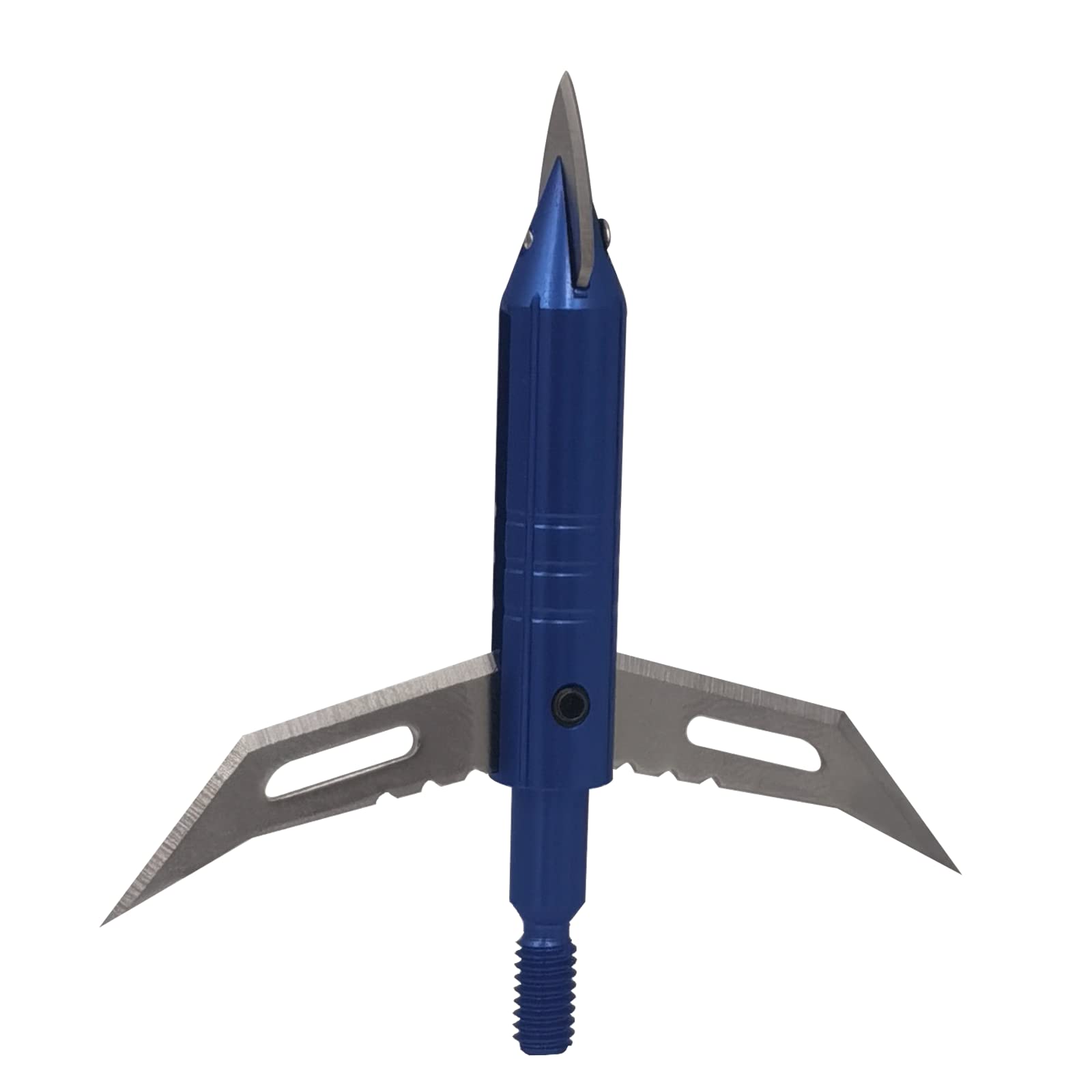 LeeMui Hunting Aluminum Archery Broadheads Blades Grain Screw-in Arrow Heads Tips Portable Case for Arrowheads Broadheads Blue