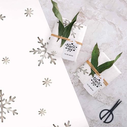 InterestPrint Pattern with Brown Snowflakes Wrapping Paper Jumbo Rolls,Gift Wrap Holiday Birthday Crafts Party Gifts Decorations 1 Piece