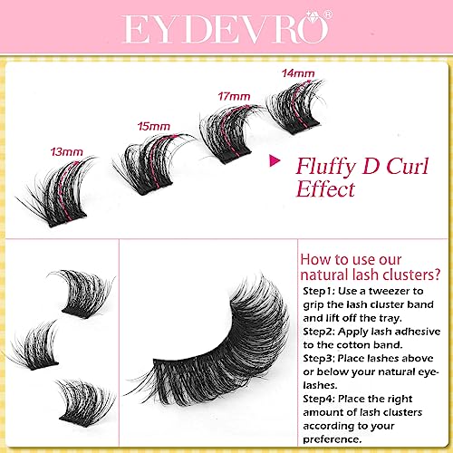 Lash Clusters Individual DIY Eyelash Extension D Curl Fluffy Cluster Lashes Mink Russian Strip Full Curly Soft Lashes by EYDEVRO