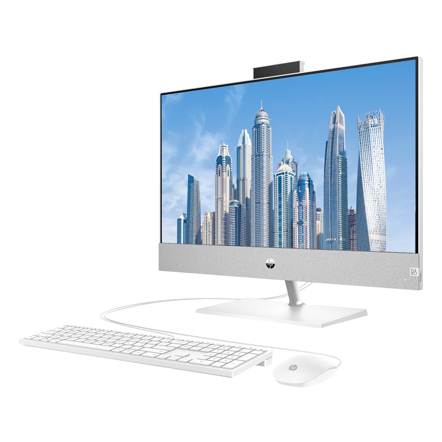 HP Pavilion Business All-in-One Desktop, 23.8" FHD Display, Intel Core i5-12400T, 16GB RAM, 1TB PCIe SSD, Webcam, HDMI, Wi-Fi, Wired Keyboard & Mouse, Windows 11 Pro, White