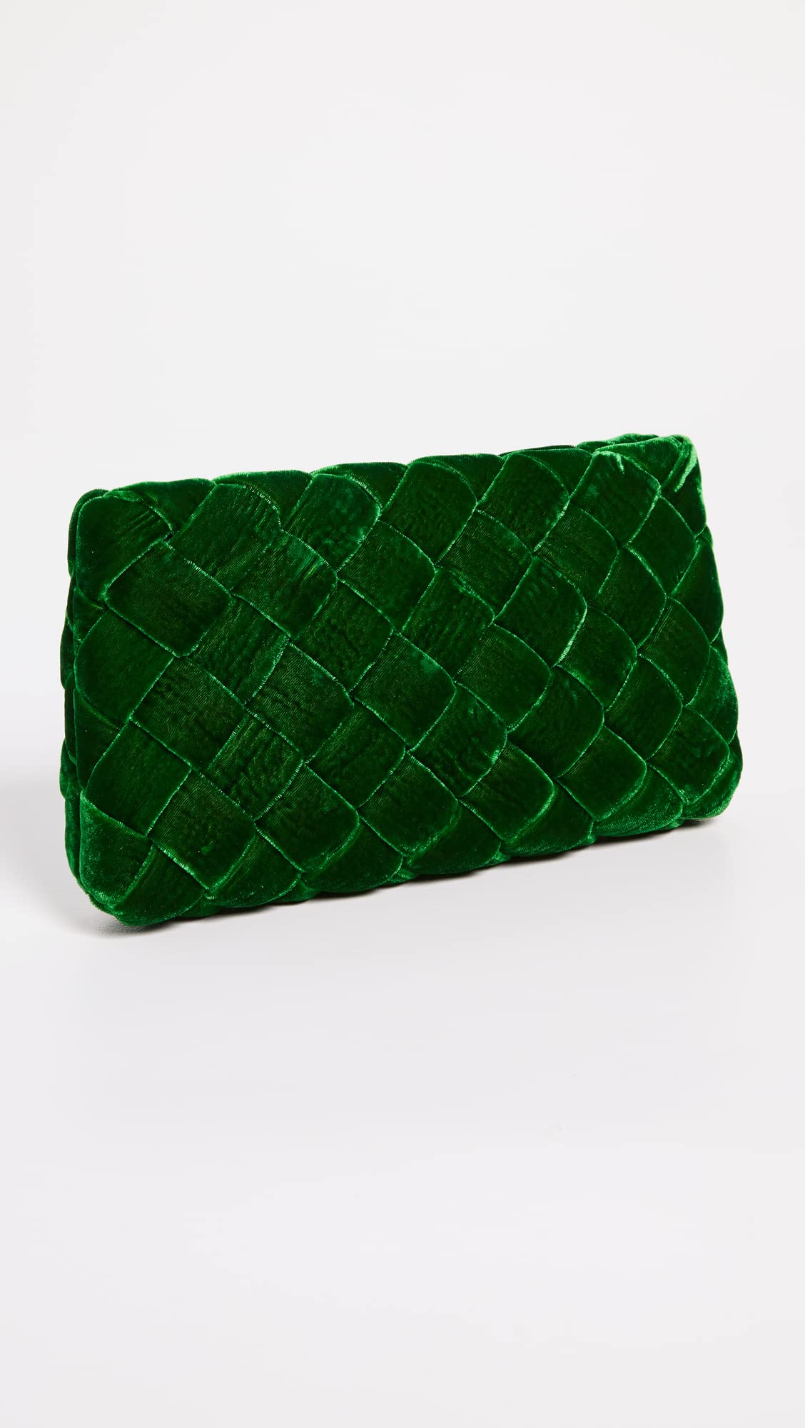 Loeffler Randall Women's Woven Puff Clutch, Spruce, Green, One Size