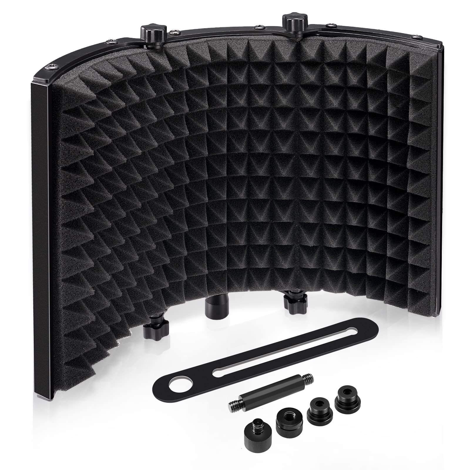 Microphone Isolation Shield, JAMELO Acoustic Sound Shield, Mic Sound Absorbing Foam for Sound Recording Studio, Podcasts, Singing and Broadcasting