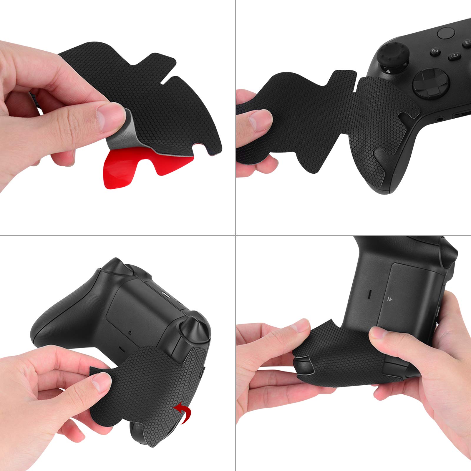 Linkidea Soft X-Box X Controller Silicone Cover Skin, Anti-Slip Controller Grip Silicone Skin for Xbox Series X/S, Touch Studded Protective Silicone Cover Skin, 4Pcs Thumb Grips Caps (Black)