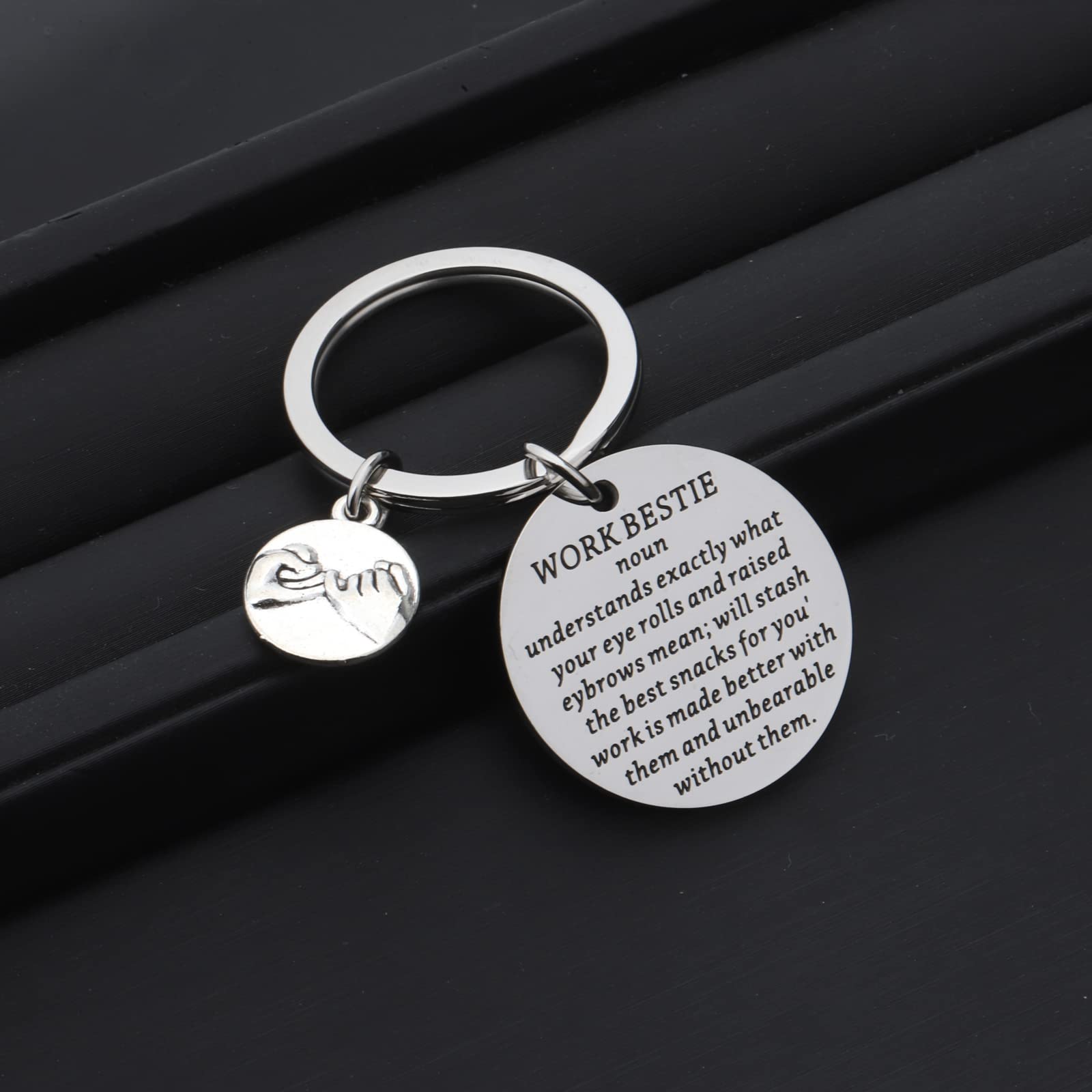 MAOFAED Work Bestie Gift Work Bestie Keychain Coworker Gift Best Friend Gift Work Friend Gift for Her (work bestie noun)