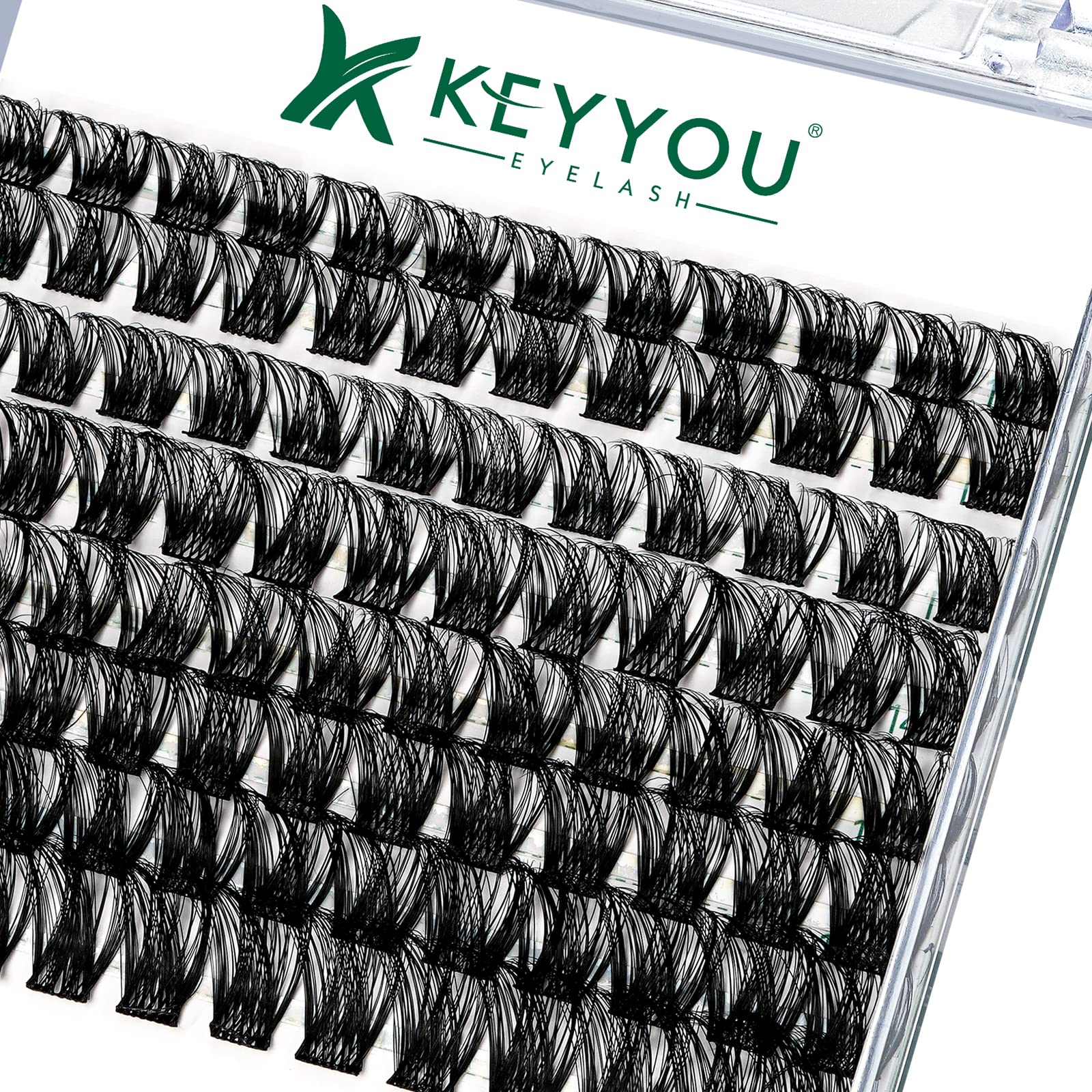 Lash Clusters,96 Pcs Cluster Lashes C Curl 10mm DIY Lash Extensions Eyelash Clusters,KEYYOU Volume Wispy Individual Lashes Soft&Comfortable Easy DIY at Home(Y01,C-10mm)
