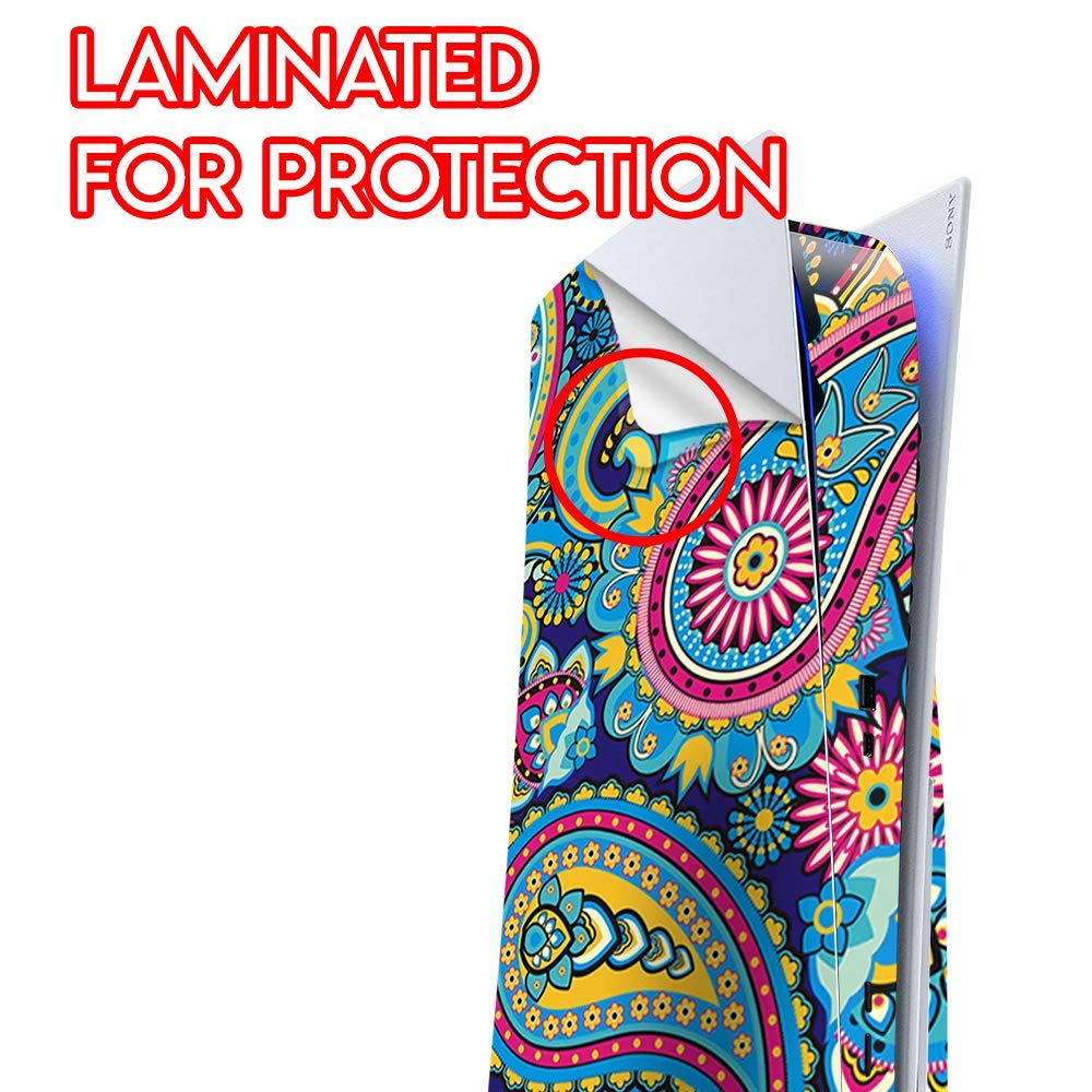 ITS A Skin Skins Compatible with Sony Playstation 5 Console Disc Edition - Protective Decal Overlay Stickers wrap Cover - Colorful Paisley Mix