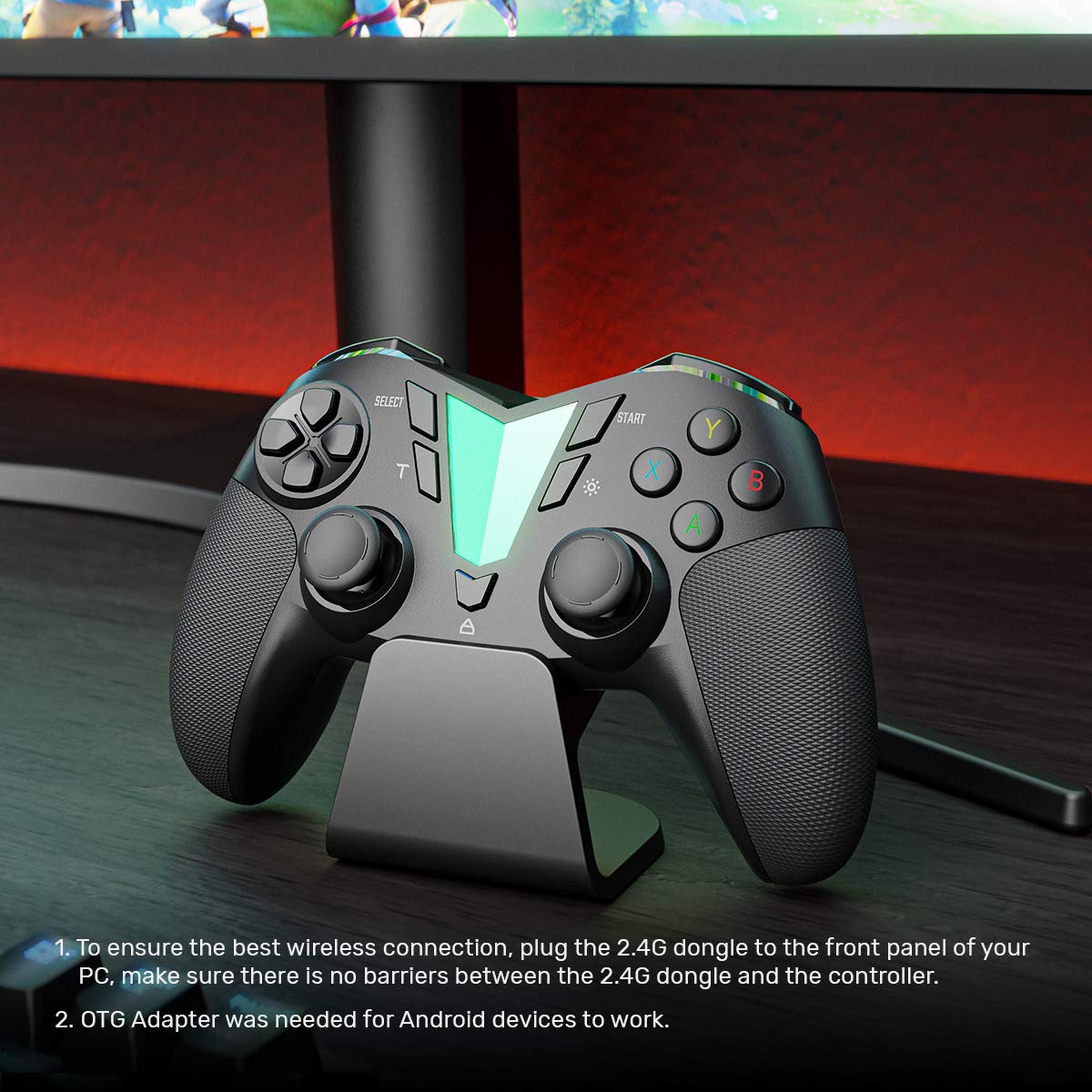 IFYOO V911 2.4G Wireless PC Game Controller USB Gaming Gamepad Joystick For Computer & Laptop & Notebook (Windows 10/8/7/XP, Steam), Android and PS3 - Black