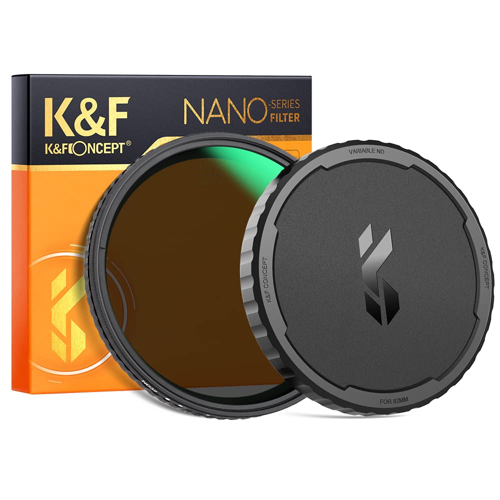 K&F Concept 67mm Variable ND2-32 Lens Filter & Filter Cap Kit (2 Pcs) Adjustable Neutral Density Lens Filter with TPU Filter Cap for Lens Filter