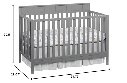 Oxford Baby Logan 4-in-1 Convertible Baby Crib, Dove Gray, GreenGuard Gold Certified