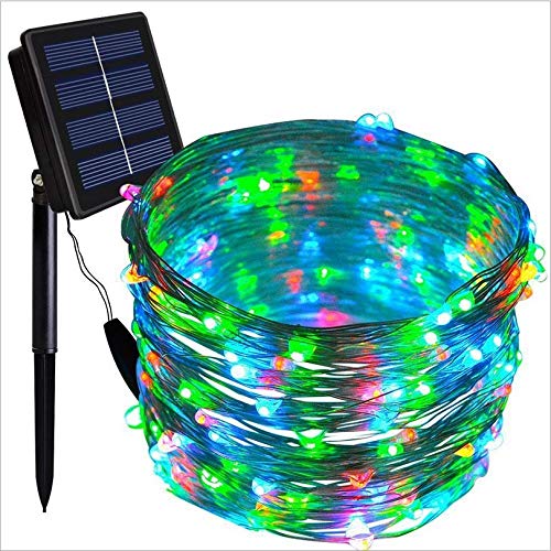 HGKFJH Solar Outdoor Indoor 50LED Copper Wire String Outdoor Home Waterproof lamp String with Landscape Garden Lighting
