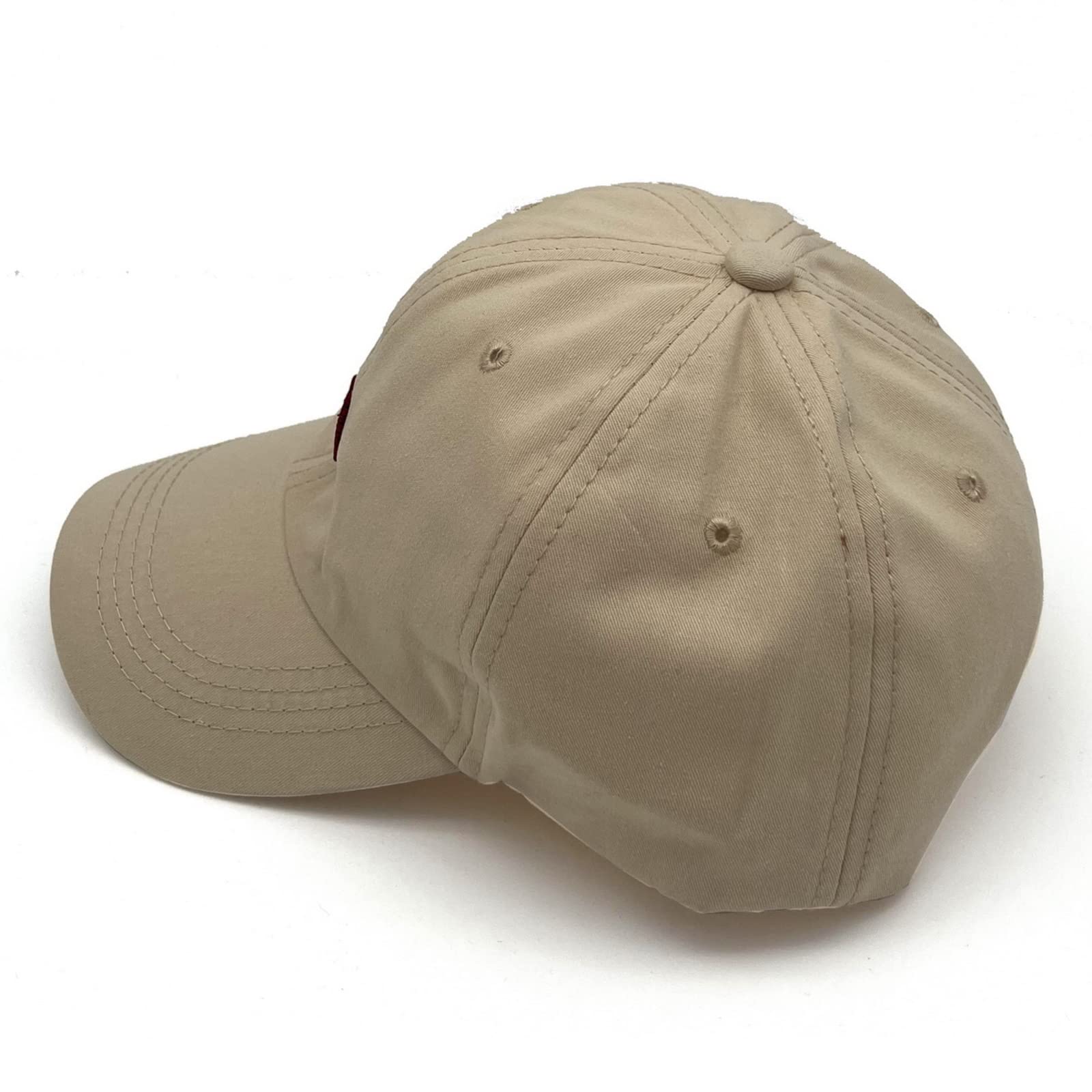 M Letter Cotton Baseball Cap Adjustable Strapback Washed Embroidered Sun Dad Hat for Men Women Golf Hats Beige