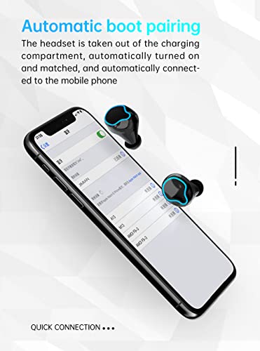 TWS Bluetooth Headphones,HD Stereo Noise Cancelling Wireless Earphones,Bluetooth 5.1 Earbuds 180H Playtime Wireless Charging Case & Power Display,in-Ear TWS Headphone for iPhone and Android Phones