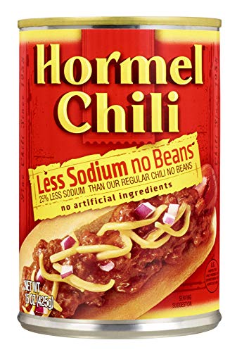 Hormel Chili Hormel No Bean Less Salt Chili, 15 Ounce (Pack of 8)