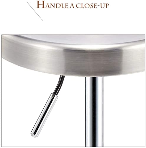Swivel Bar Stool Eyelash Stool with Wheels,Hair Salon Stool with Silver Stainless Steel Seat,Adjustable Height 40-54 cm,Supported weight 160 Kg,Saddle Bar Stoolfor Salon Spa Massage Tattoo Hairdressin