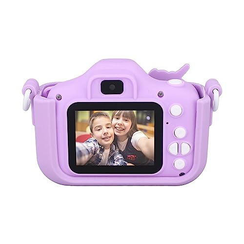 Kids Video Camera, Funny Kids Video Camera Toy Camera Auto Rechargeable 2.0 Inch IPS Screen for Boys Girls (Purple)