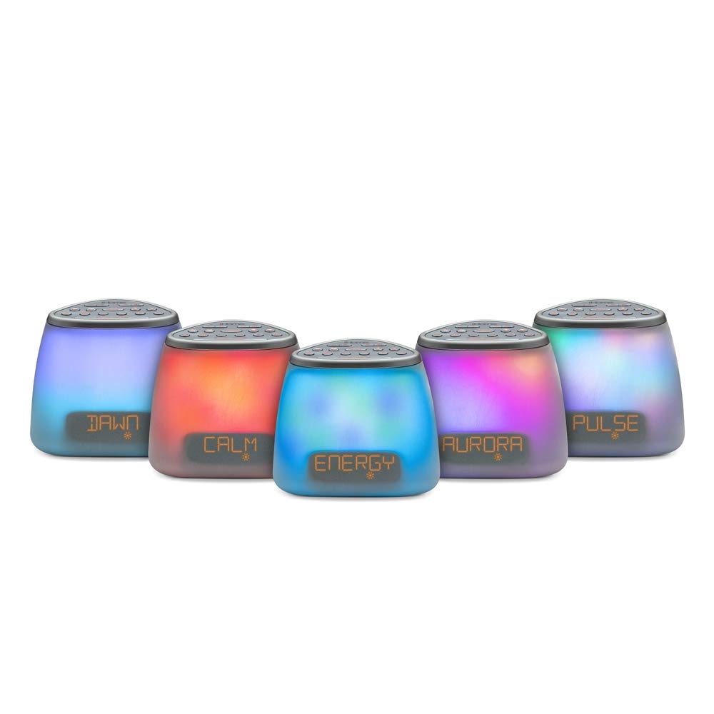 iHome Zenergy Dream Mini iZBT7 Bluetooth Bedside Sleep Therapy Machine, Anti-Anxiety, Stress Relief, Sound Therapy, Light Therapy, LED Color Blending, Bluetooth Speaker and Sleep Timer
