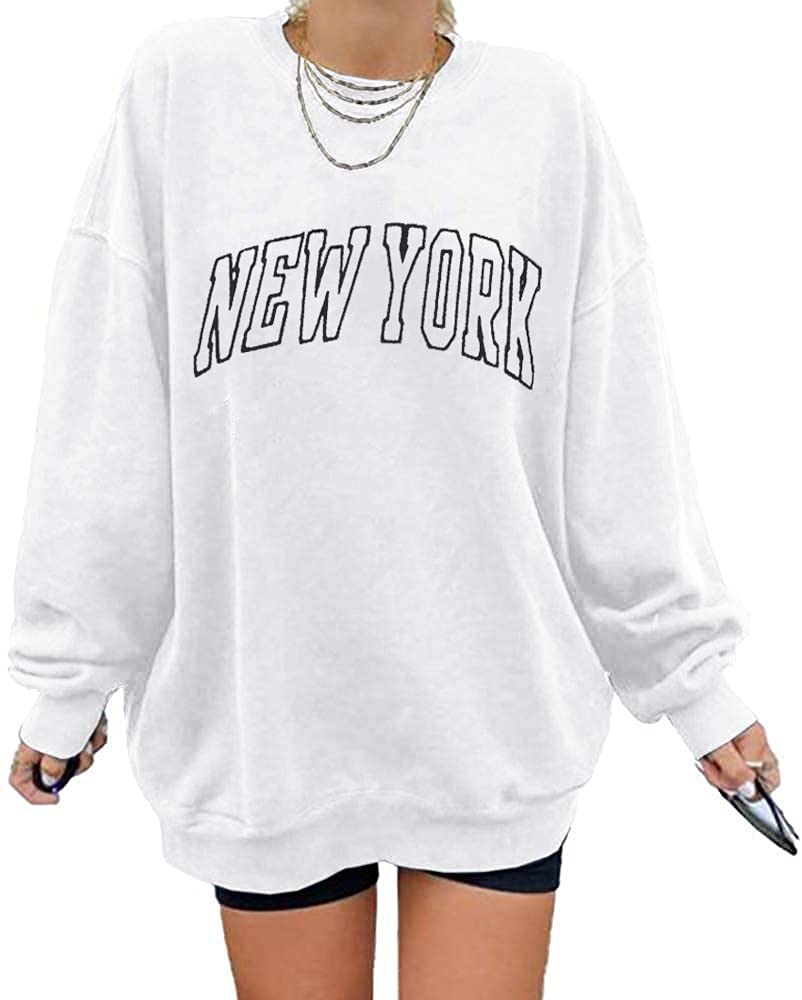 Kaxindeb Women USA Letter Print Oversized Sweatshirt Crewneck Loose Fit Sweatshirts Long Sleeve Pullover Tops Shirts