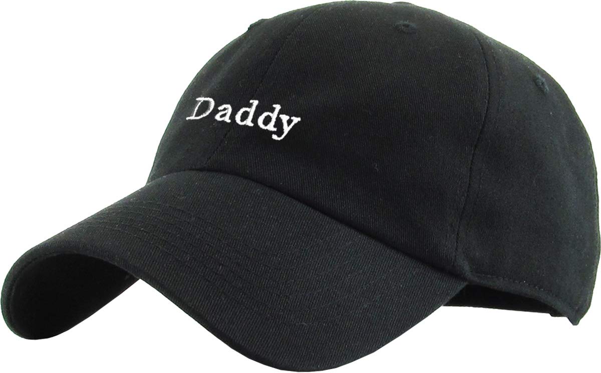 KBSV-3046V BLK Daddy Dad Hat Baseball Cap Vintage Distressed Classic Polo Style Adjustable Cotton