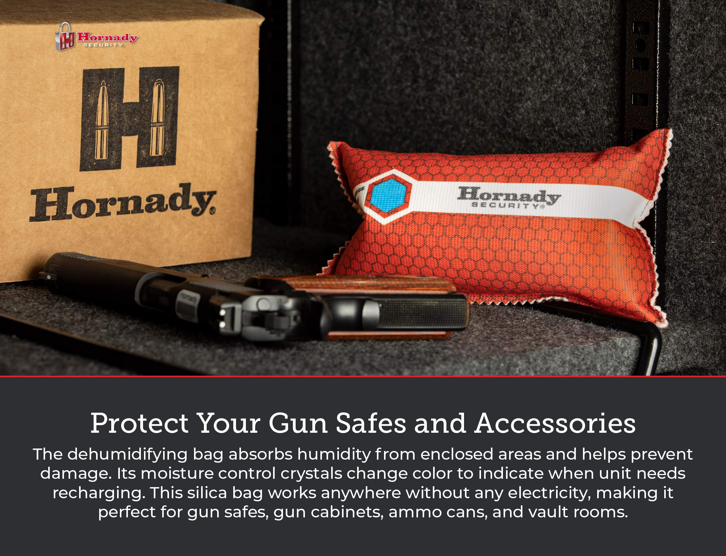 Hornady Reusable Dehumidifier Bag 450G, 95908 - Portable, Easy to Use Moisture Absorbers for Gun Safes & Cabinets - Prevent Moisture Damage for Gun Safe Accessories, Firearms in Your Gun Vault