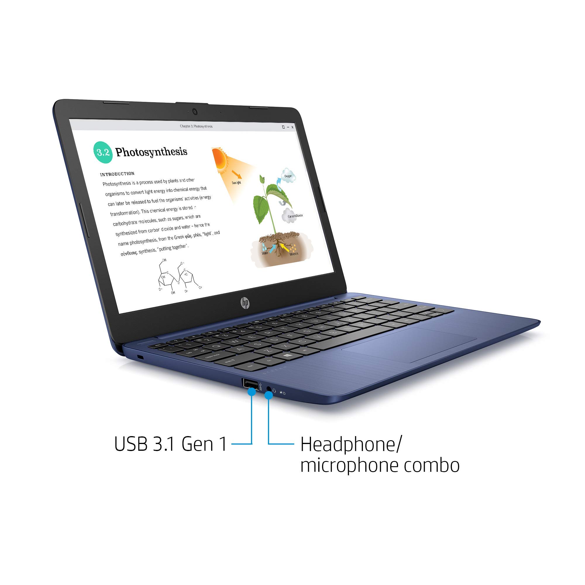 HP Stream Laptop Intel N4000 4GB 64GB eMMC 14-Inch WLED Win 10 S Mode (Renewed)