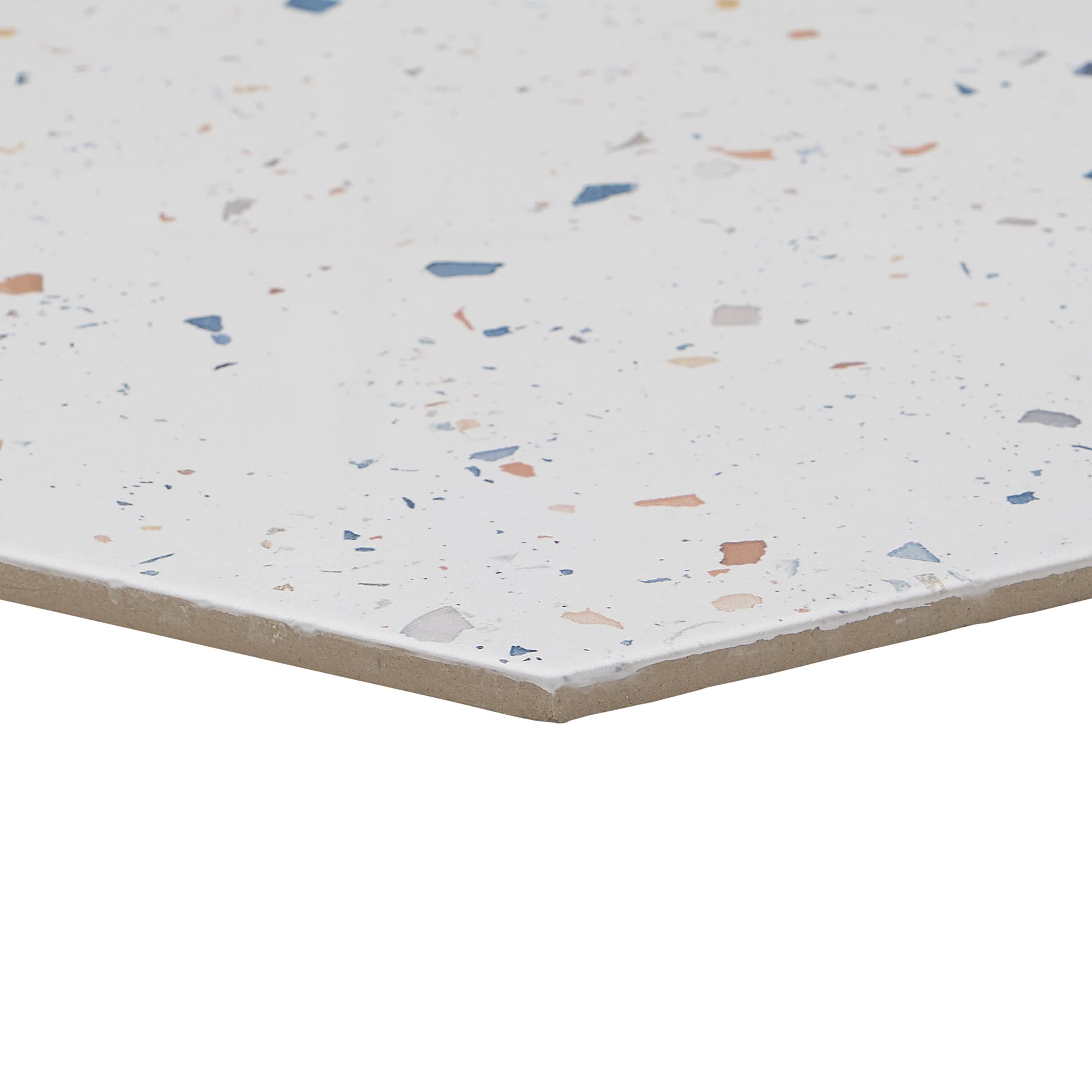 Ivy Hill Tile Malati White Confetti Matte Porcelain Hexagon Tile Sample