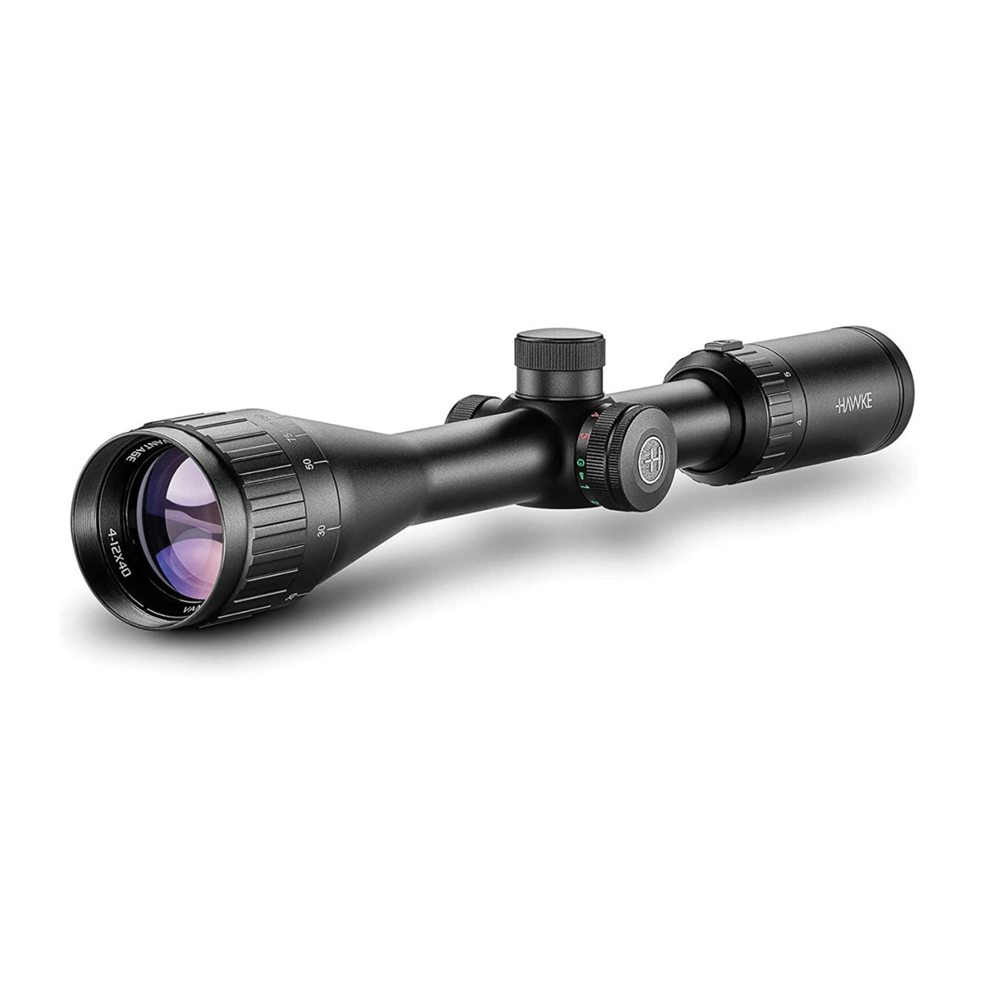 Hawke Sport Optics Vantage 4-12x40 Rimfire .17 HMR Riflescope Bundle with 2-Piece Weaver Medium Riflescope Rings (2 Items)